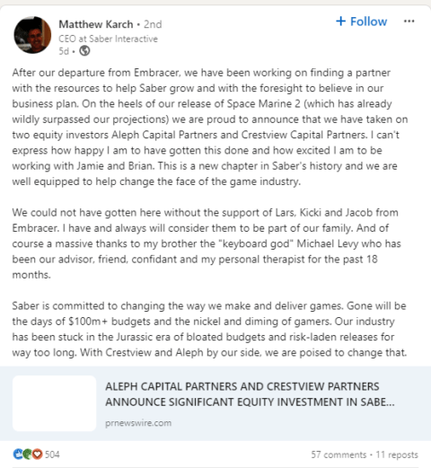 'Warhammer 40,000: Space Marine 2' Developer Matthew Karch Appears To ...